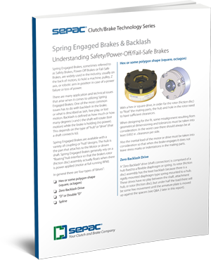 Spring Engaged Brakes & Backlash - SEPAC | SEPAC, Inc.